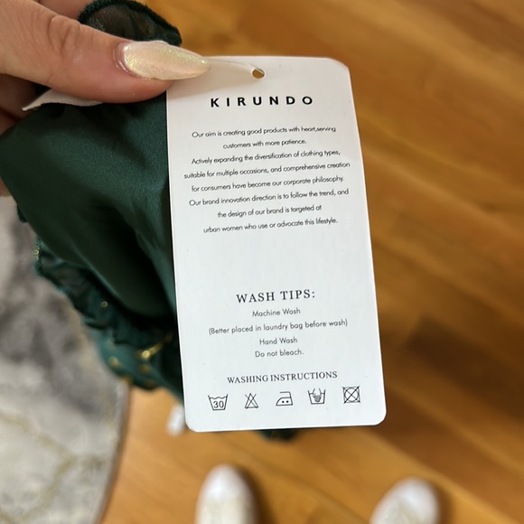 kirundo | Dresses | Kirundo Long Sleeve V Neck Ruffle Polka Dot Mini ...